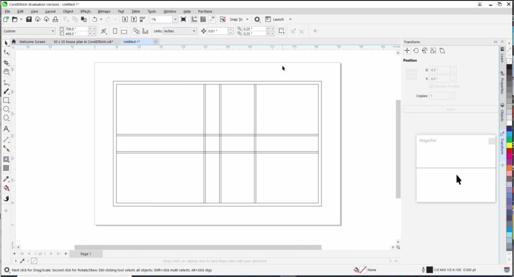 How to Draw a 50 x 30 Floor Plan in CorelDRAW - Exact Size