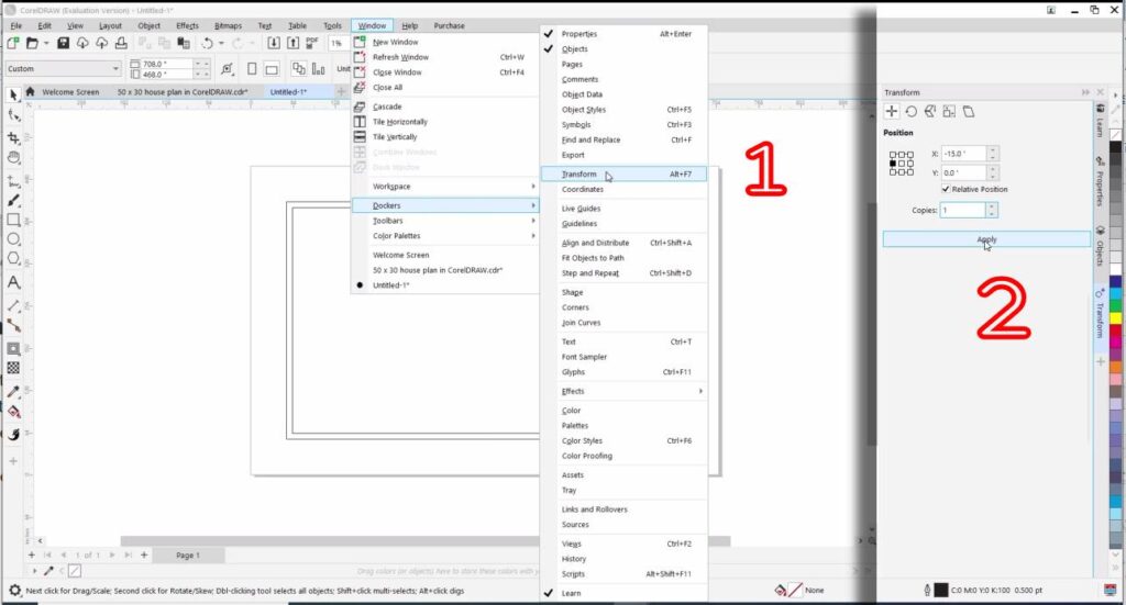 How to Draw a 50 x 30 Floor Plan in CorelDRAW - Exact Size