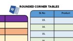 Rounded Table in Word - Round Corner Table Word