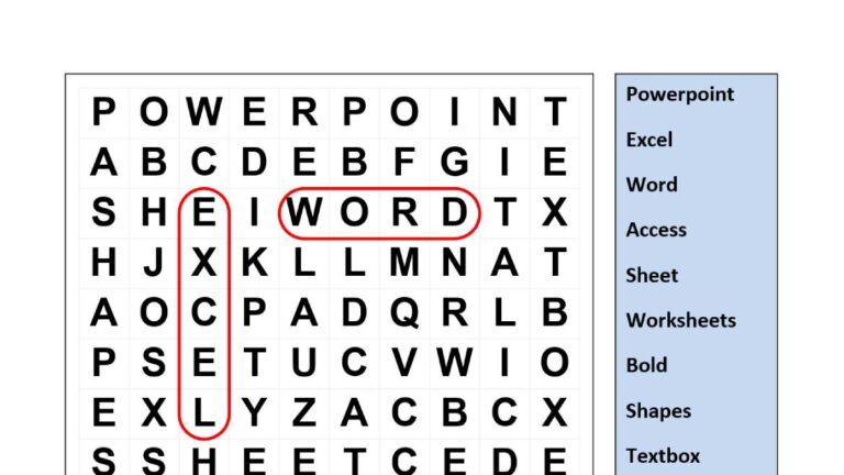 Word Search Puzzle Template Free Download in Word and PDF Format