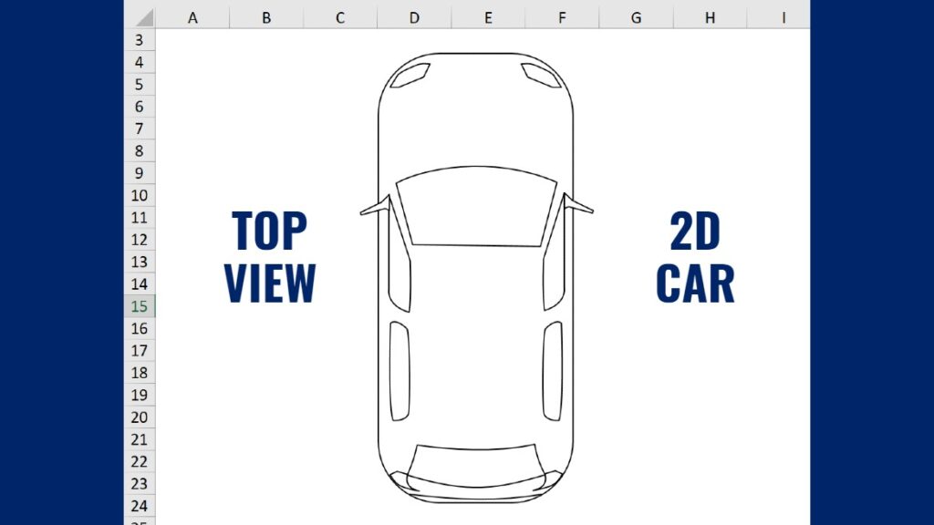 2D Car Drawing Top View - Car Top View Drawing FREE Download
