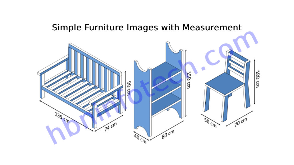 Simple Furniture Images with Measurement Free Download
