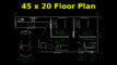 45 x 20 Floor Plan - Librecad Floor Plan - FREE Download