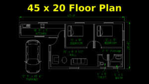 45 x 20 Floor Plan - Librecad Floor Plan - FREE Download